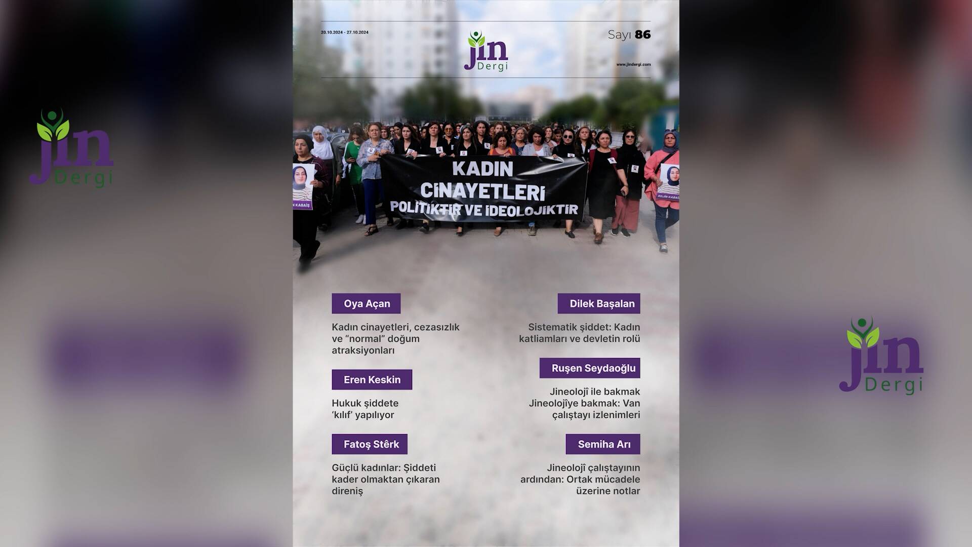 JIN DERGİ KADIN KATLİAMLARINI KAPAĞINA TAŞIDI – Medya Haber | Haberin Özgür Adresi
