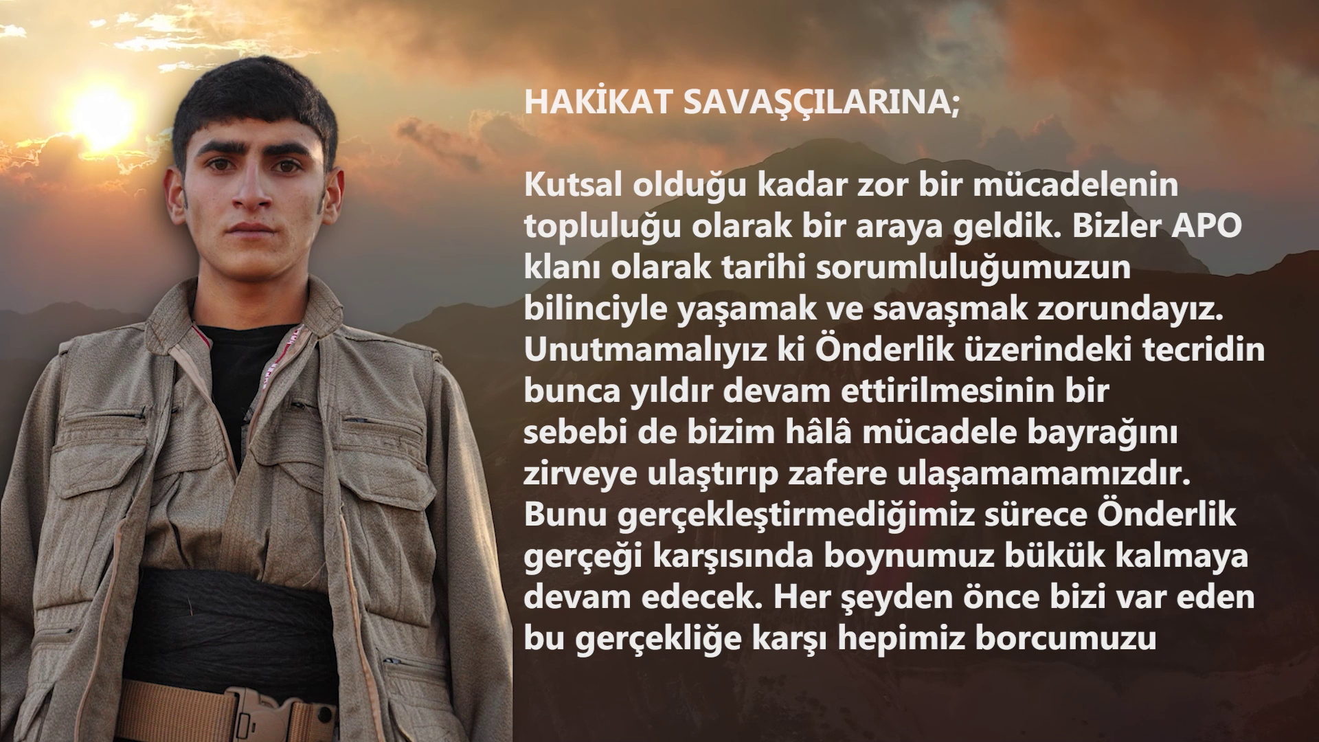 ROJGER HÊLÎN’DEN HAKİKAT SAVAŞÇILARINA: BİRLİKTE BAŞARIYA GÖTÜRECEĞİZ ...